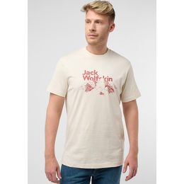 Jack Wolfskin Herren T-Shirt "BERGBLICK T M", beige, Gr. M, Obermaterial: 100% Cotton organic; Kontrast: 100% Cotton organic, Shirts