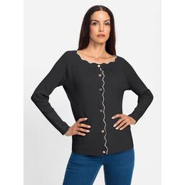 Heine Damen Cardigan, schwarz, Gr. 38, unifarben, 70% Viskose, 30% Polyamid, Strickjacken