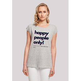 F4NT4STIC Damen T-Shirt "Happy people only New York", grau, Gr. M, Obermaterial: 100% Baumwolle, Shirts, Print