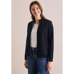 Cecil Damen Cardigan, blau, Gr. XXL, unifarben, Stoff, 73% Polyester, 22% Viskose, 5% Elasthan, Strickjacken, aus elastischem Materialmix