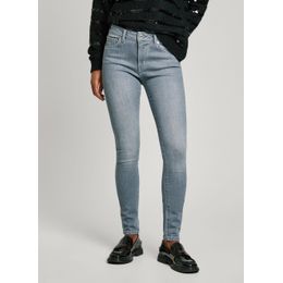 Pepe Jeans Damen Skinny-fit-Jeans "SKINNY JEANS MW", grau, Gr. 29, Denim/Jeans, Obermaterial: 73% Baumwolle, 25% Polyester, 2% Elasthan, Jeans, in