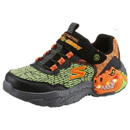 Skechers Kinder Sneaker "DINO-LIGHTS-", Gr. 32, bunt, Synthetik, Textil, Schuhe, Freizeitschuh mit Blinkfunktion, Größenschablone zum Download