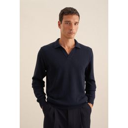Seidensticker Herren Strickpullover "Regular", blau, Gr. M, unifarben, 70% Leinen, 30% Baumwolle, Pullover, Langarm Kragen Uni