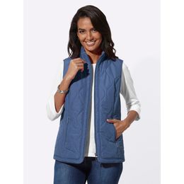 Casual Looks Damen Steppweste, blau, Gr. 38, unifarben, 100% Polyester, Wattierung:100% Polyester, Westen