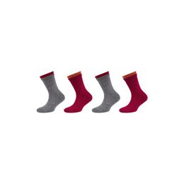 s.Oliver Damen Socken "Socken 4er Pack", Gr. 31, rot, 66% Baumwolle, 28% Polyester, 5% Elastodien, 1% Elasthan, Socken