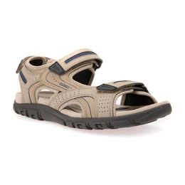 Geox Herren Sandale "UOMO SANDAL STRADA", Gr. 47, blau, Lederimitat, Schuhe, Sommerschuh, Klettschuh, Outdoorsandale, im Trekking-Look