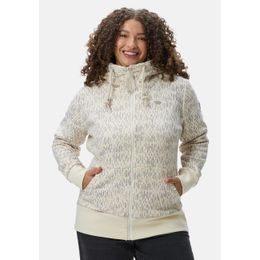 Ragwear Damen Sweatjacke "Neska Print Zip Plus", beige, Gr. 44, Sweatware, Obermaterial: 70% Baumwolle, 30% Polyester, Sweatjacken, Cooler Damen