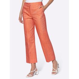 Heine Damen Bügelfaltenhose, orange, Gr. 38, meliert, unifarben, 65% Baumwolle, 30% Polyester, 5% Elasthan, Hosen
