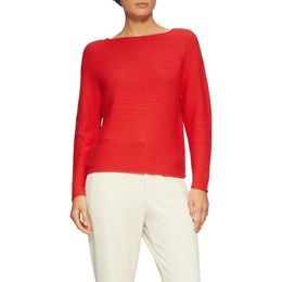 s.Oliver Damen Strickpullover, rot, Gr. 38, unifarben, Strick, Obermaterial: 60% Baumwolle, 40% Polyacryl, Pullover, mit U-Boot Ausschnitt