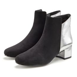Lascana Damen Stiefelette, Gr. 40, schwarz, Obermaterial: 80% Textilmaterial, 20% Lederimitat. Decksohle: 100% Lederimitat. Futter: 100% Lederimitat.