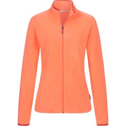DEPROC Active Damen Fleecejacke "DECORAH WOMEN", orange, Gr. 36, 100% Polyester, Jacken, weiche Fleecejacke in traditioneller Optik