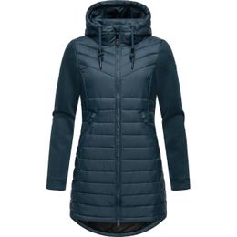 Ragwear Damen Langjacke "Sandrra Long", blau, Gr. XS, Obermaterial: 100% Polyester, Futter: 100% Polyester, Wattierung: 100% Polyester, Jacken,