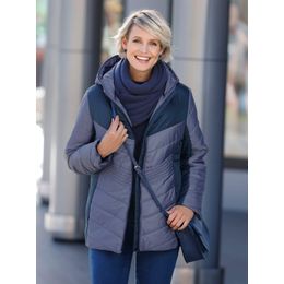 Classic Basics Damen Steppjacke, blau, Gr. 40, gemustert, mehrfarbig, 100% Polyester, Wattierung:100% Polyester, Jacken