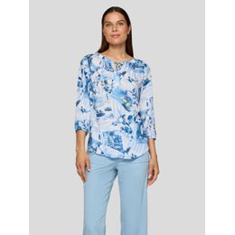 Rabe Damen Klassische Bluse "Bluse", blau, Gr. 38, gemustert, 100%Viskose, Blusen