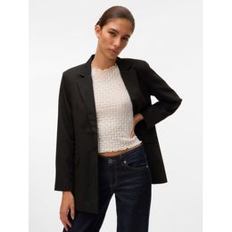 V&eacute;ro Moda VERO MODA Damen Blusenblazer "VMNILA LS SLIM BLAZER NOOS", schwarz, Gr. 34, unifarben, Web, Obermaterial: 80% Polyester, 18% Viskose, 2% Elasthan,