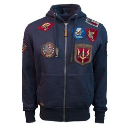 Top Gun Herren Sweatjacke "TG20191057", blau, Gr. XXL, Material: 65% Baumwolle / 35% Polyester, Sweatjacken
