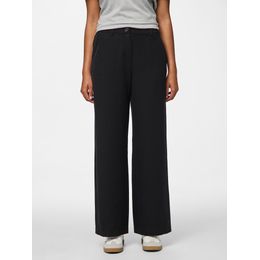 Pieces Damen Anzughose "PCKAMIL HW WIDE PANT NOOS", schwarz, Gr. XL, unifarben, Web, Obermaterial: 80% Polyester, 17% Viskose, 3% Elasthan, Hosen