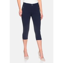 STOOKER WOMEN Damen 7/8-Hose "Macau Bengalin Slim Fit", blau, Gr. 40, Stoff, 70% Viskose, 26% Polyamid, 4% Elasthan, Hosen, Slim Fit Casual Clean