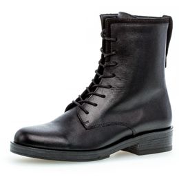 Gabor Damen Schnürstiefelette, Gr. 39, schwarz, Kalbsleder, unifarben, Schuhe, mit Innenreißverschluss