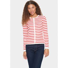 Saint Tropez Damen Strickjacke "MilaSZ Striped Cardigan", rot, Gr. S, gestreift, Strick, Obermaterial: 80% Viskose, 20% Polyacryl, Strickjacken