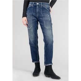 Damen 7/8-Hose "400/60", blau, Gr. 30, Le Temps Des Cerises, 89% Baumwolle, Kunstfaser, Hosen, in modischer 7/8-Länge