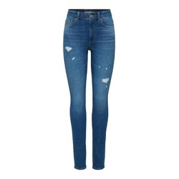 Only Damen Skinny-fit-Jeans "ONLBLUSH HIGH WAIST DES DNM", blau, Gr. M, unifarben, Denim/Jeans, Obermaterial: 92% Baumwolle, 6% Elastomultiester, 2%