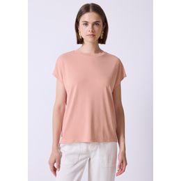 Damen T-Shirt, pink, Gr. 46, STREET ONE STUDIO, unifarben, Stoff, 75% Modal, 25% Polyester, Shirts, mit Rundhalsausschnitt