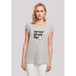 F4NT4STIC Damen T-Shirt "Heroes of Childhood Pinocchio Never Grow Up", grau, Gr. S, Obermaterial: 100% Baumwolle, Shirts, Retro, Heroes of Childhood,