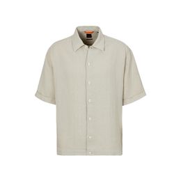 BOSS Orange Herren Leinenhemd "Lapoully", beige, Gr. XL, unifarben, Web, Obermaterial: 100% Leinen, Hemden, mit Kontrastdetails innen