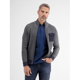 Lerros Herren Strickjacke "Lerros Strickjacke in kerniger Optik", blau, Gr. S, 100% Baumwolle, Strickjacken