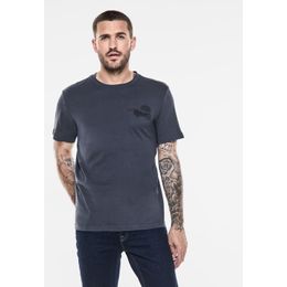 Street One MEN Herren T-Shirt, blau, Gr. L, bedruckt, Web, 100% Baumwolle, Shirts, aus reiner Baumwolle