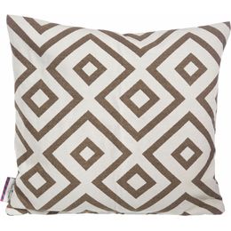 Dekokissen Tom Tailor HOME, B:50cm L:50cm, braun, Baumwolle, Polyester, Dekokissen_Sitzkissen_Kissenh&uuml;llen, "Open Squares", Kissenh&uuml;lle ohne F&uuml;llung,