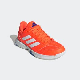 Hallenschuh adidas Performance "LIGRA 8 INDOOR", Gr. 41, weiß (cloud weiß, cloud weiß, bright royal), Synthetik, Textil, Schuhe, geeignet für jeden Hallensport