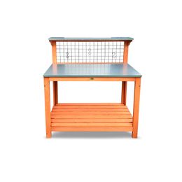 Habau Gartentisch mit verzinkter Arbeitsfläche, Spalier und Ablageflächen