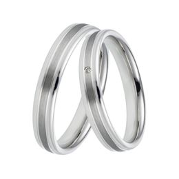 DOOSTI Damen Trauring "Schmuck Geschenk Silber 925 Trauring Ehering Partnerring LIEBE", 62, ohne Brillant, Silber 925 (Sterlingsilber), 4mm, silber,