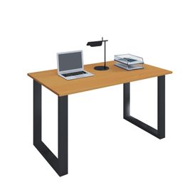 Vcm Holz Schreibtisch H. 76 x B. 110 x T. 80 cm Computertisch schlicht Füße aus hochwertigem Metall Arbeitstisch Büromöbel - Lona U