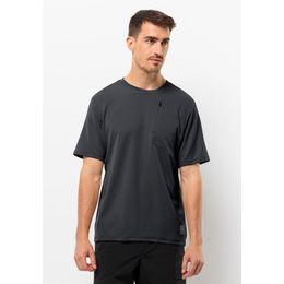 Jack Wolfskin Herren T-Shirt "BIKE COMMUTE T M", grau, Gr. L, 1. OBERSTOFF: 100% POLYESTER 2.Futter: 100% POLYESTER, Shirts