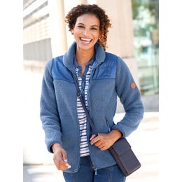 Casual Looks Damen Langjacke, blau, Gr. 44, unifarben, 100% Polyester, Besatz:100% Polyester, Jacken