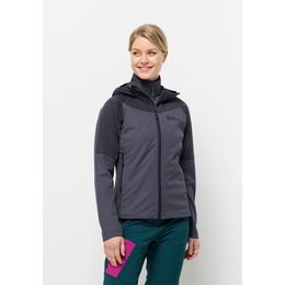 Jack Wolfskin Damen Outdoorjacke "BRISSTAL HOODY W", grau, Gr. S, 1. OBERSTOFF 100% POLYESTER 2. OBERSTOFF 91% POLYAMID, 9% ELASTHAN FUTTER 100%