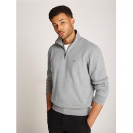 Tommy Hilfiger Herren Sweatshirt "ESSENTIAL FLEECE 1/4 ZIP", grau, Gr. L, Sweatware, Obermaterial: 60% Baumwolle, 40% Polyester, Sweatshirts, mit