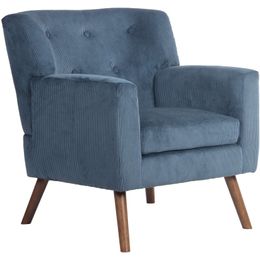 CLP Sessel Kioni mit Cordbezug, Polstersessel mit Armlehnen, Ohrensessel bis 150 kg, Relaxsessel, Fernsehsessel, Wohnzimmer