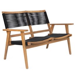 Riess Ambiente riess-ambiente Outdoor Gartenbank BALI ROPE 120cm natur anthrazit Akazie 2-Sitzer