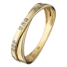 Jobo Damen Goldring, 52, Gelbgold 333, gold, Gelbgold 333, Fingerringe, 333 Gold mit Zirkonia