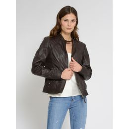 Mustang Damen Lederjacke "Blanca", braun, Gr. S, Obermaterial: 100% Lammleder; Futter: 100% Baumwolle; Ärmelfutter: 100% Polyester, Jacken