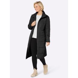 Classic Basics Damen Steppmantel, schwarz, Gr. 38, unifarben, unifarben mit Farbeinsatz, unifarben mit Farbeins&auml;tzen, 100% Polyester, Wattierung:100%
