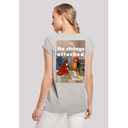 F4NT4STIC Damen T-Shirt "Pinocchio No Strings Attached", grau, Gr. XXL, Obermaterial: 100% Baumwolle, Shirts, Retro, Heroes of Childhood, TV Serie