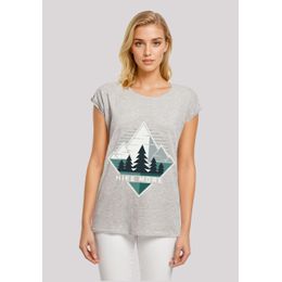 F4NT4STIC Damen T-Shirt "Hike More Mountains", grau, Gr. XL, Obermaterial: 100% Baumwolle, Shirts, Premium Qualit&auml;t
