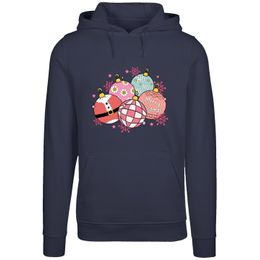 F4NT4STIC Damen Kapuzenpullover "Pink Cute Christmas Tree Balls", blau, Gr. M, Obermaterial: 65% Baumwolle, 35% Polyester, Pullover, Premium Qualit&auml;t