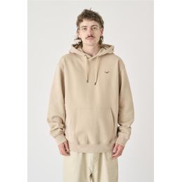 Cleptomanicx Herren Kapuzensweatshirt "Ligull Boxy", braun, Gr. S, bestickt, 100% Baumwolle, Sweatshirts, In l&auml;ssigem Schnitt