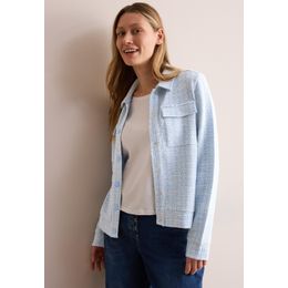 Cecil Damen Cardigan, blau, Gr. XXL, unifarben, Stoff, 50% Polyester, 25% Viskose, 25% Baumwolle , Strickjacken, mit Knopfleiste